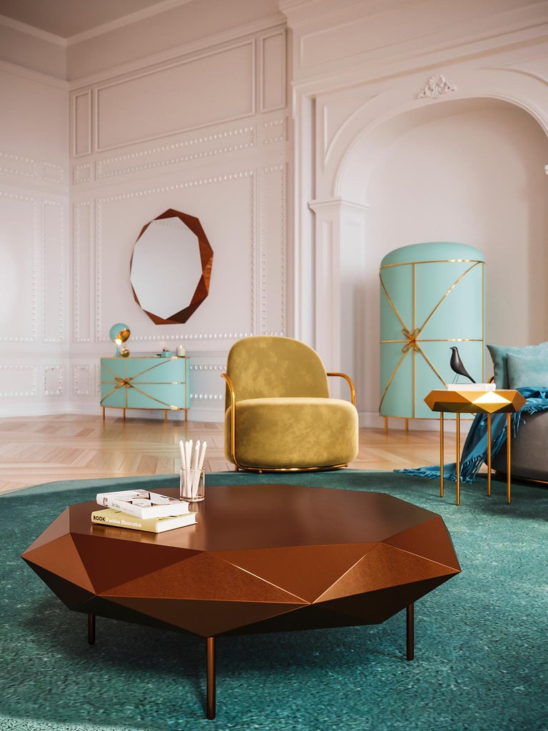 Orion Lounge Chair with Gold Dedar Velvet and Gold Arms by Nika Zupanc ...