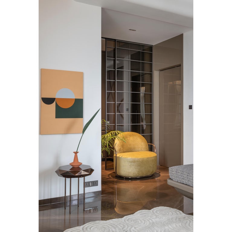 Orion Lounge Chair with Gold Dedar Velvet and Gold Arms by Nika Zupanc ...