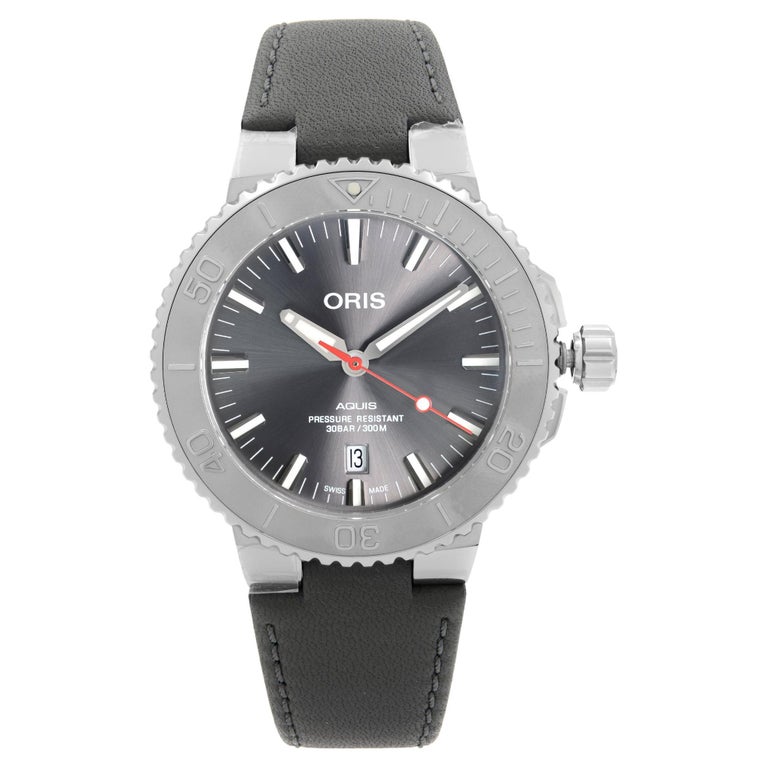 Oris Aquis Date Relief Steel Gray Dial Mens Watch 01 733 7730 4153-07 5 ...