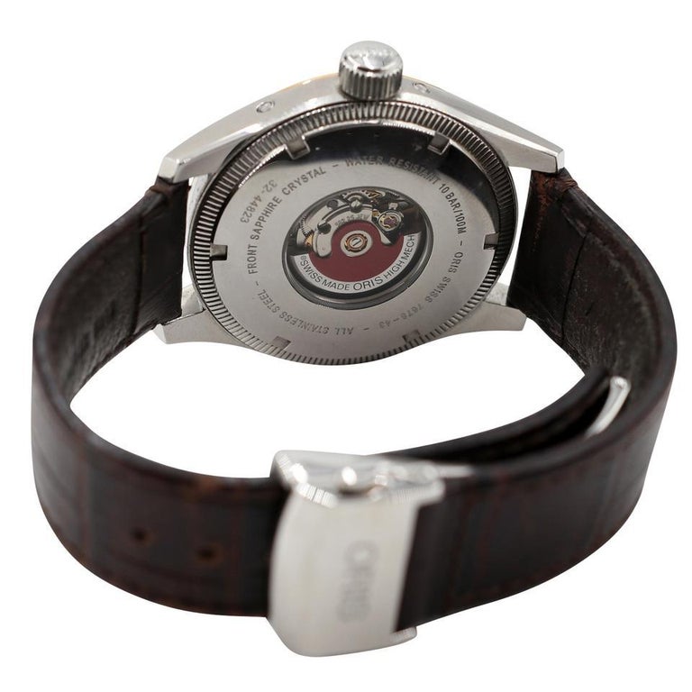 Oris Gold XL Big Crown Silver Dial Gmt Moonphase Chronograph Watch For ...