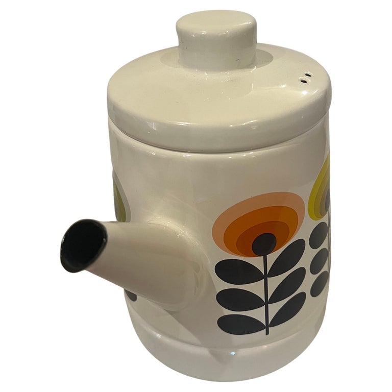 Orla Kiely Enamel Teapot Coffee Teapot 1970's Designed Teak Handle For ...