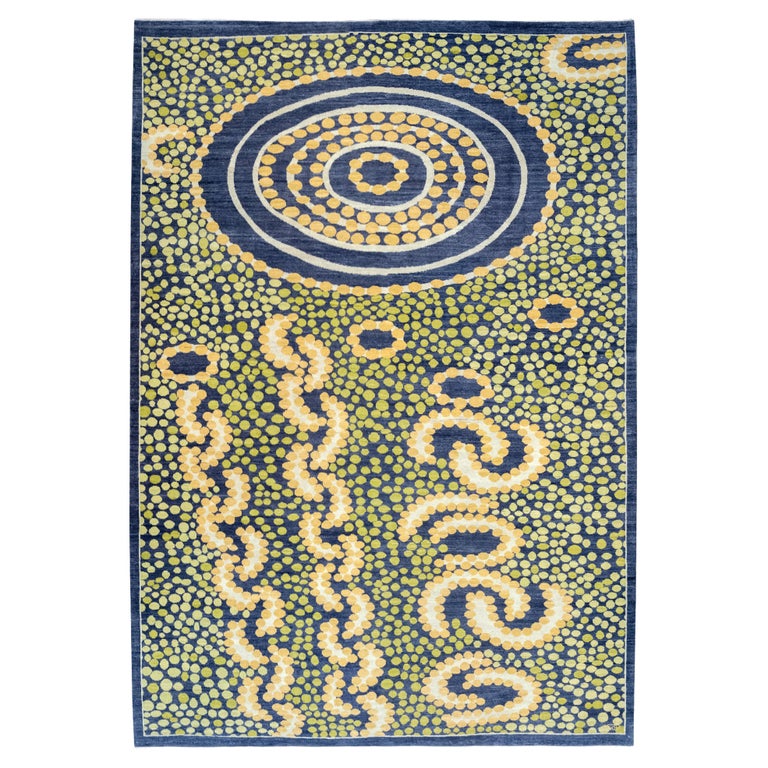 Orley Shabahang Signature “Migaloo” Gold on Gray Contemporary Persian ...