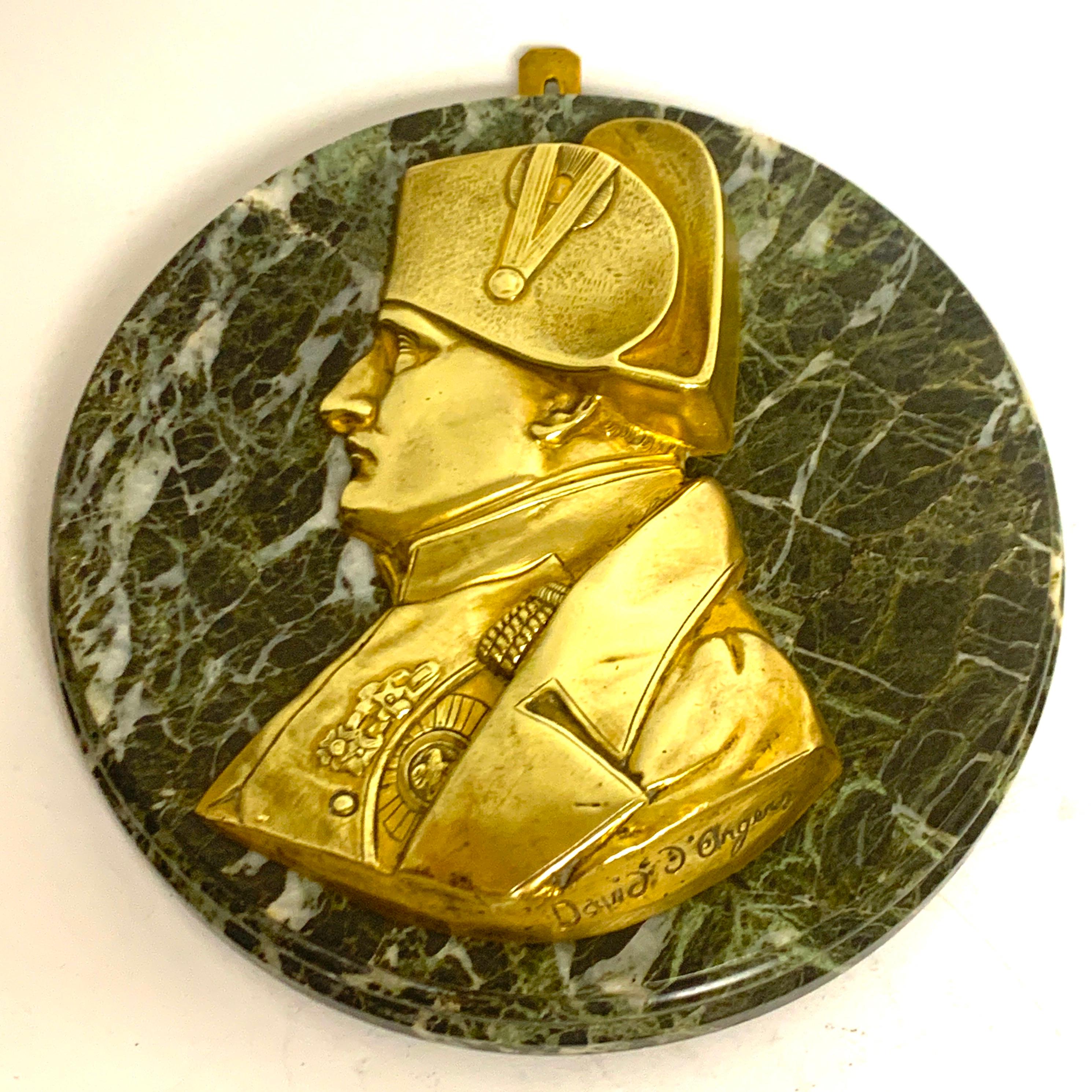 Ormolu and Marble Portrait Plaque of Napoleon, by Pierre Jean David D ...