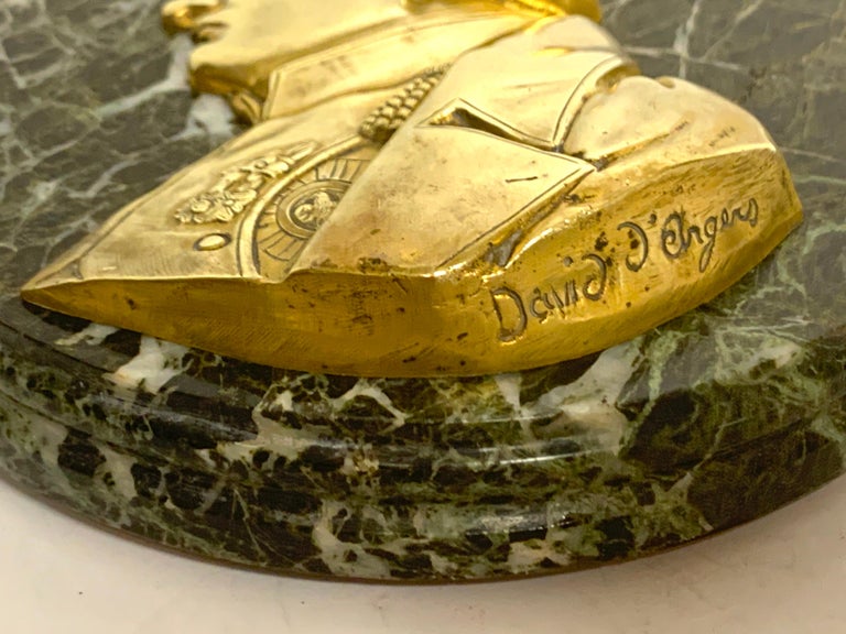 Ormolu and Marble Portrait Plaque of Napoleon, by Pierre Jean David D ...