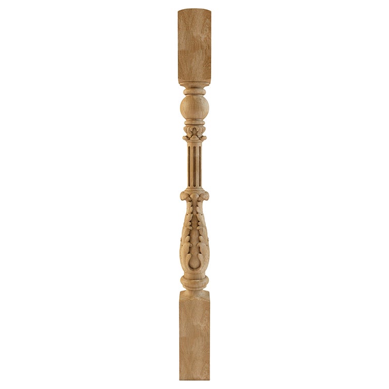 Renaissance style Staircase Pillar from Oak or Beech, Solid Newel Post ...
