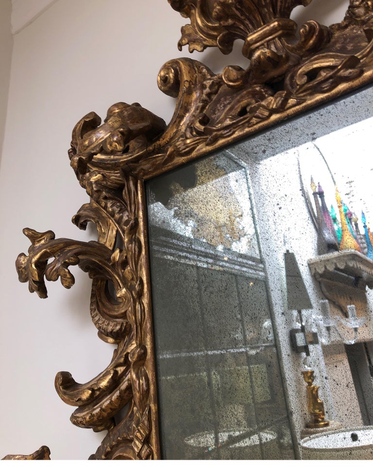 Ornate Antique Gilded Gold Rococo Mirror For Sale at 1stDibs