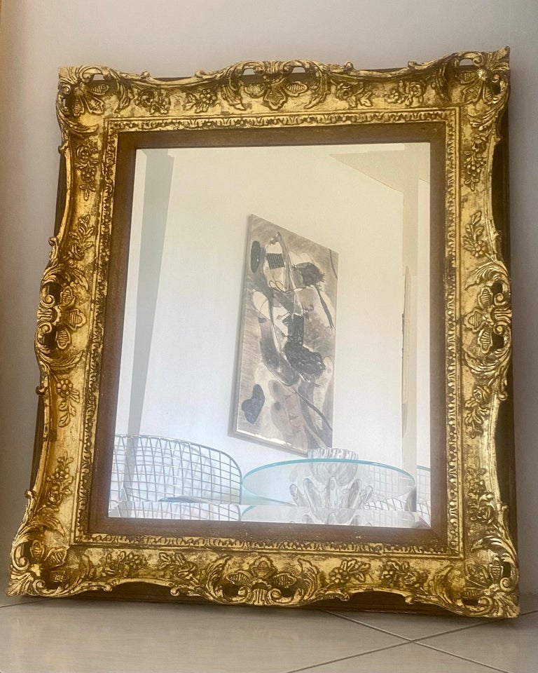 Ornate Antique Gold Leaf Carved Wood Mirror For Sale at 1stDibs