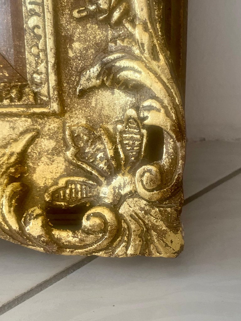 Ornate Antique Gold Leaf Carved Wood Mirror For Sale at 1stDibs