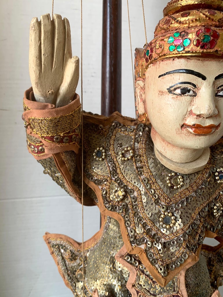 Ornate Asian Marionette Mobile Puppet Sculpture at 1stDibs