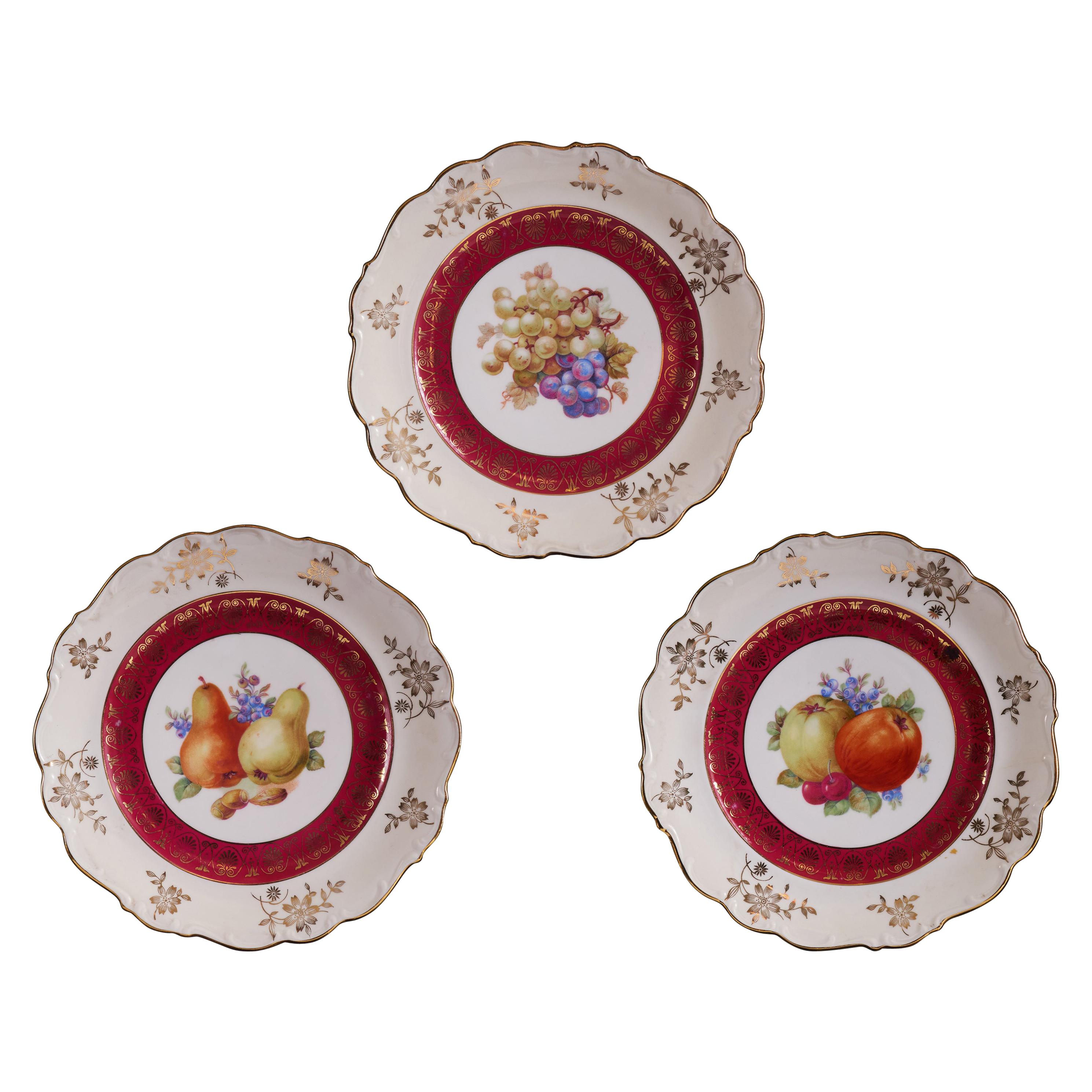 Vintage Italian Hand Painted Gold Leaf Plates from Florence For Sale at ...