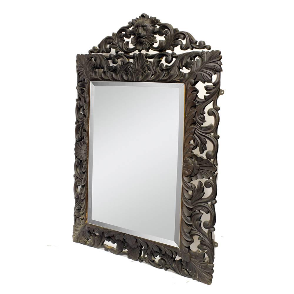 Ornate Carved Lion’s Head Mirror at 1stDibs | lion head mirror, head ...