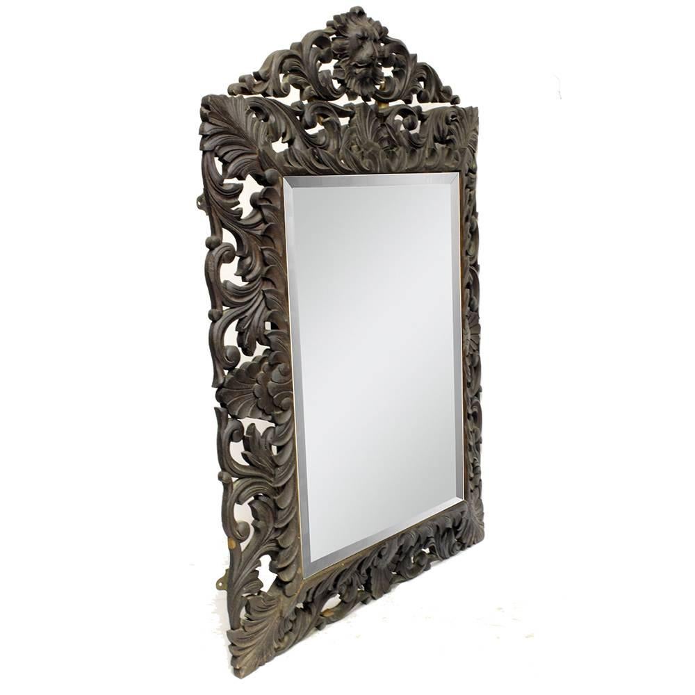 Ornate Carved Lion’s Head Mirror at 1stDibs | lion head mirror, head ...