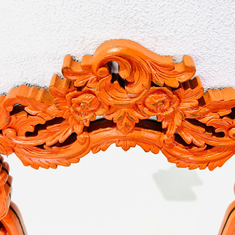Ornate Carved Wood Wall Mirror For Sale at 1stDibs
