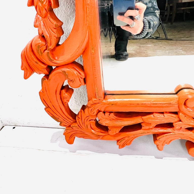 Ornate Carved Wood Wall Mirror For Sale at 1stDibs