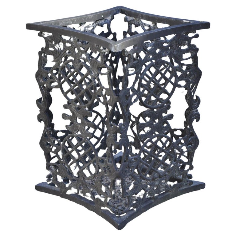 Ornate Cast Aluminum Mediterranean Style Black Pedestal Dining Table ...