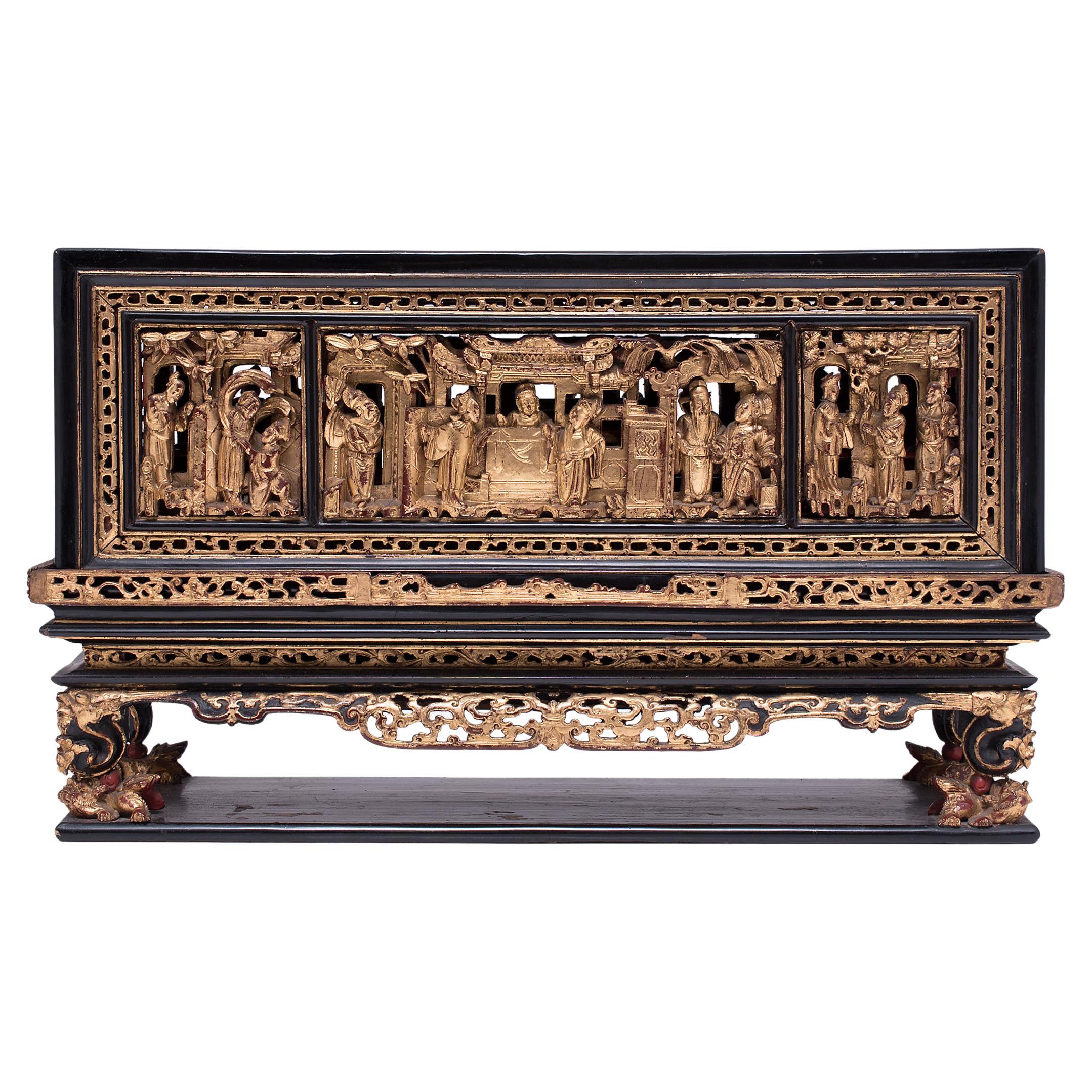 Ornate Chinese Gilt Offering Shrine, c. 1850 at 1stDibs