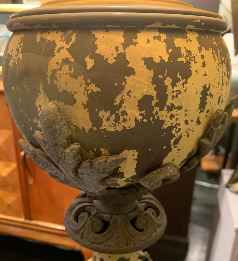 Ornate Decorative Detail Zinc Single Lamp with Shade, Italy, 1940s For ...