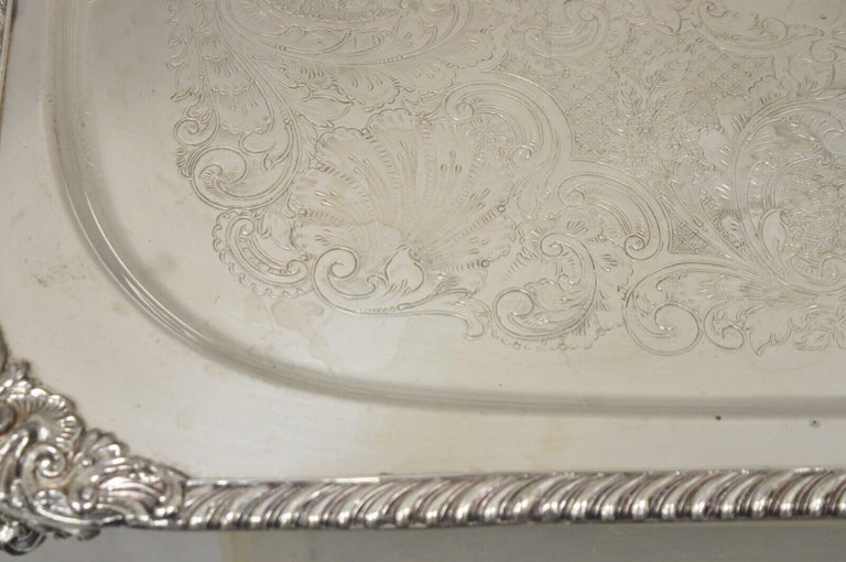 Ornate English Victorian Twin Handle Heavy Silver Plate Platter Tray ...