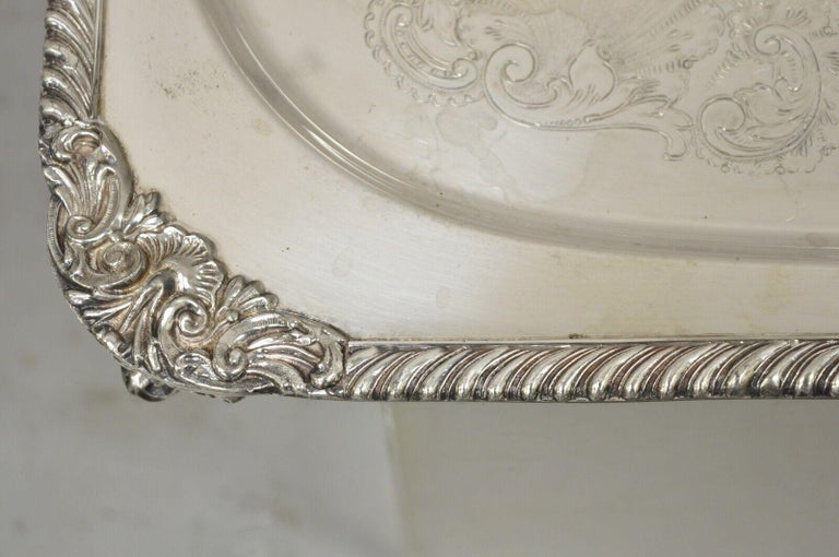 Ornate English Victorian Twin Handle Heavy Silver Plate Platter Tray ...