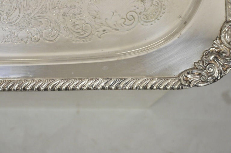 Ornate English Victorian Twin Handle Heavy Silver Plate Platter Tray ...