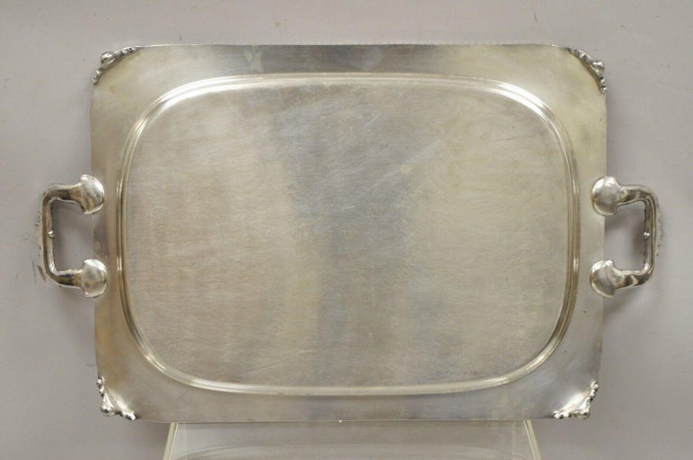Ornate English Victorian Twin Handle Heavy Silver Plate Platter Tray ...