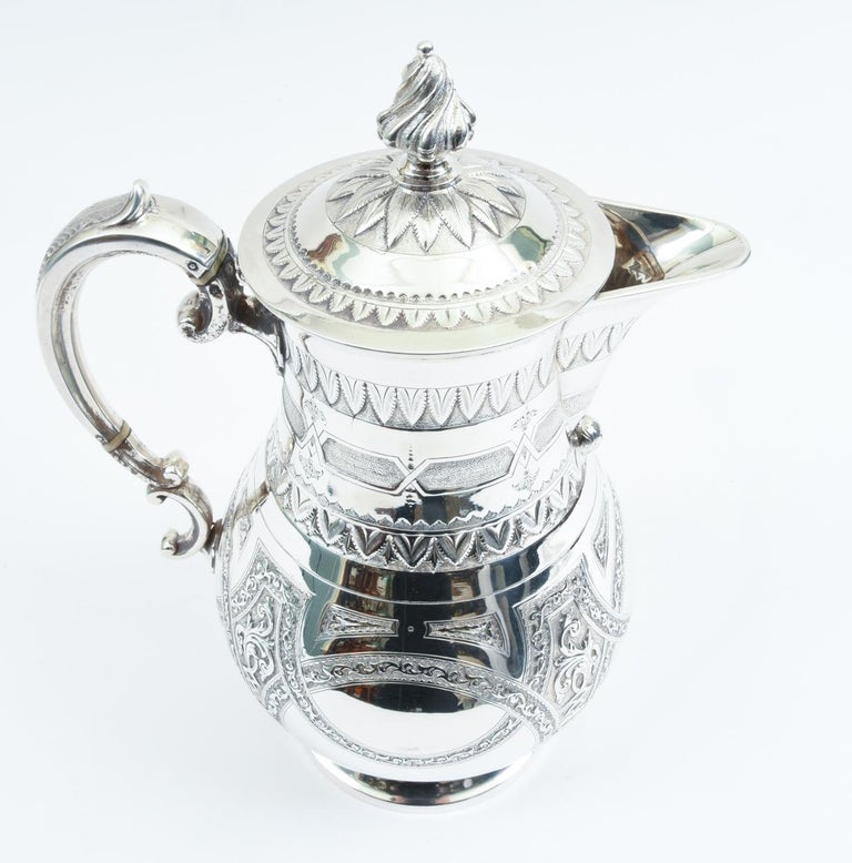 Ornate Exterior Design Details English Silver Plate Tea or Coffee Pot ...