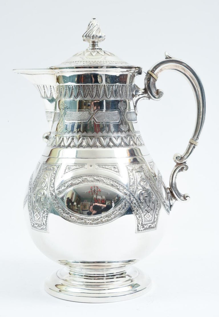 Ornate Exterior Design Details English Silver Plate Tea or Coffee Pot ...