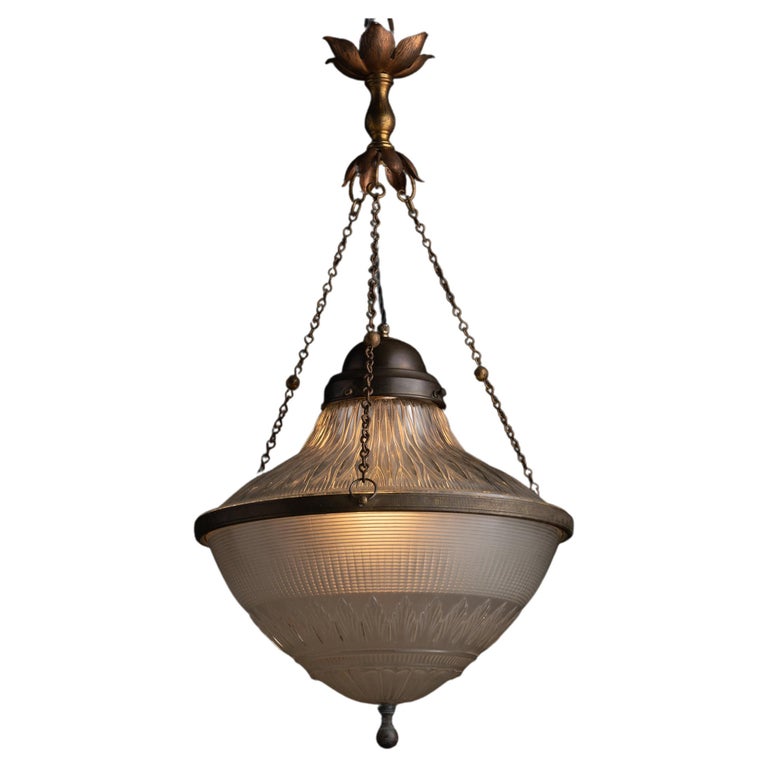 Ornate Holophane Pendant, England Circa 1920 For Sale at 1stDibs