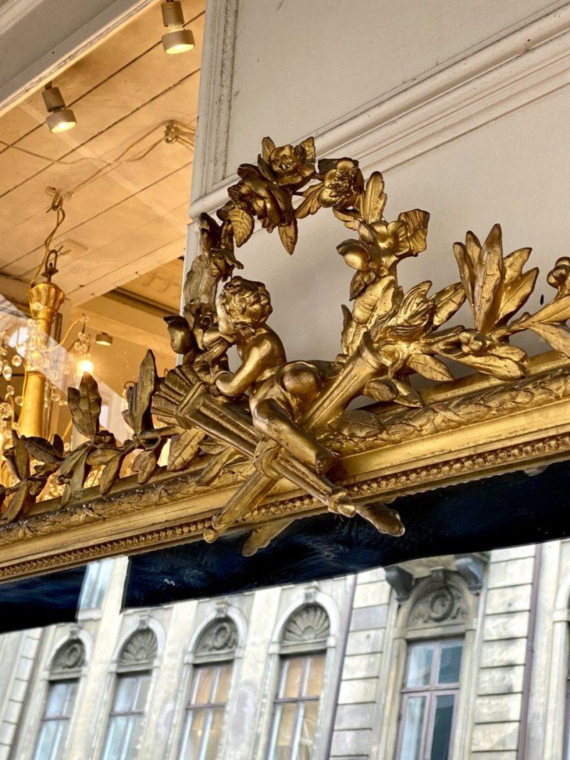 Ornate, Huge, Stunning Gold Leaf Antique Mirror For Sale at 1stDibs