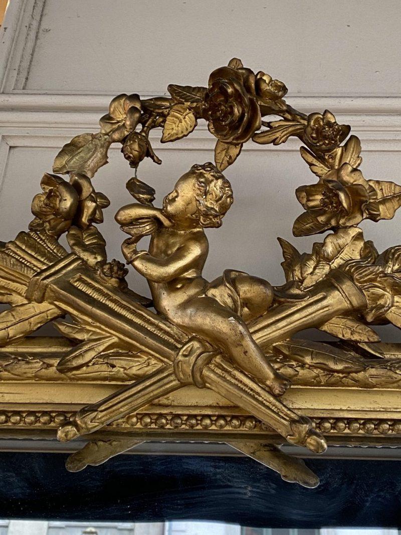 Ornate, Huge, Stunning Gold Leaf Antique Mirror For Sale at 1stDibs