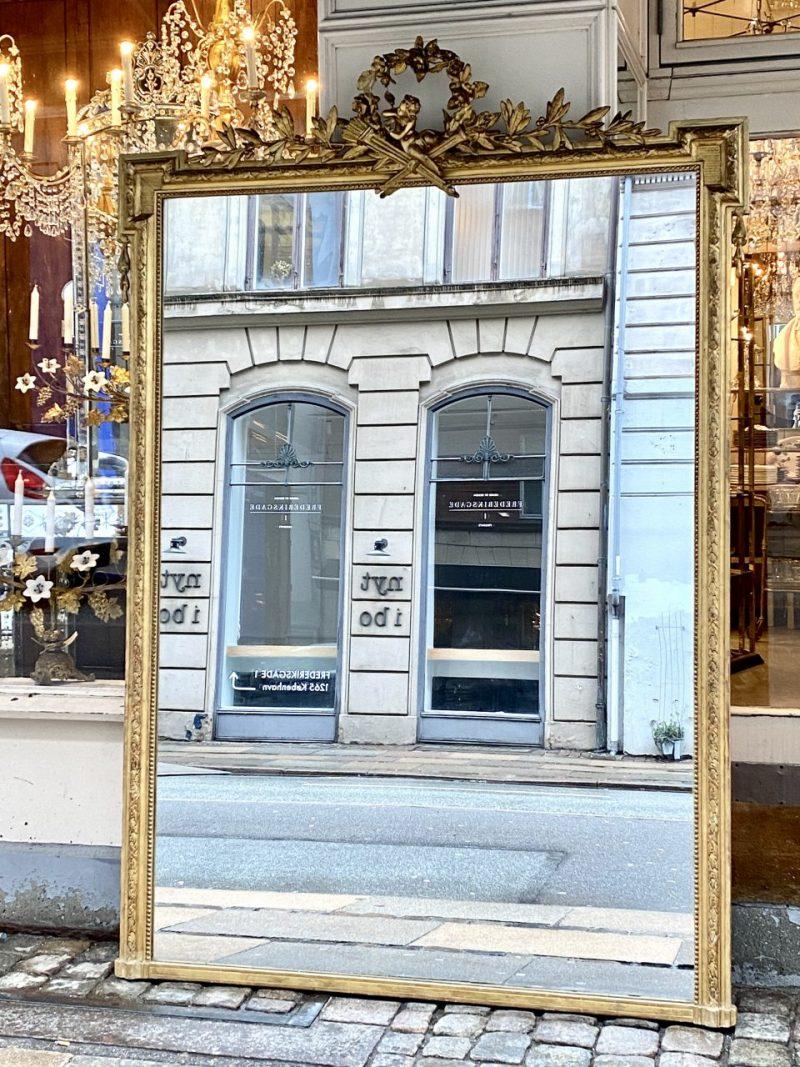 Ornate, Huge, Stunning Gold Leaf Antique Mirror For Sale at 1stDibs