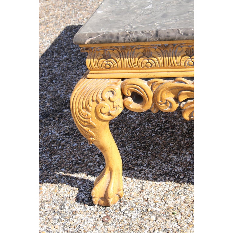 Ornate Italian Carved Marble Coffee Table For Sale at 1stDibs