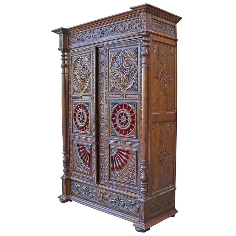 Ornate Low Country Armoire For Sale at 1stDibs