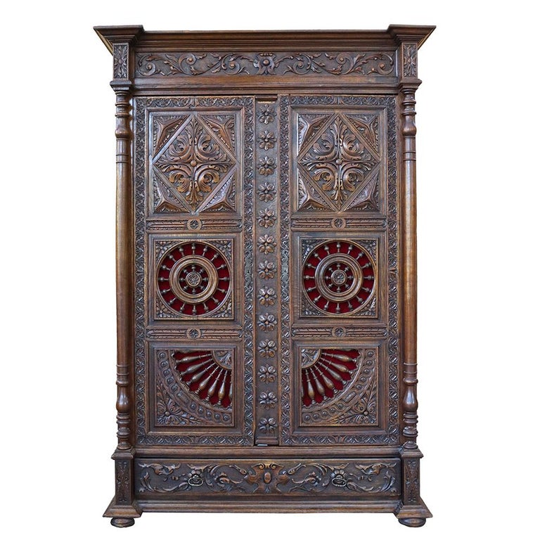 Ornate Low Country Armoire For Sale at 1stDibs