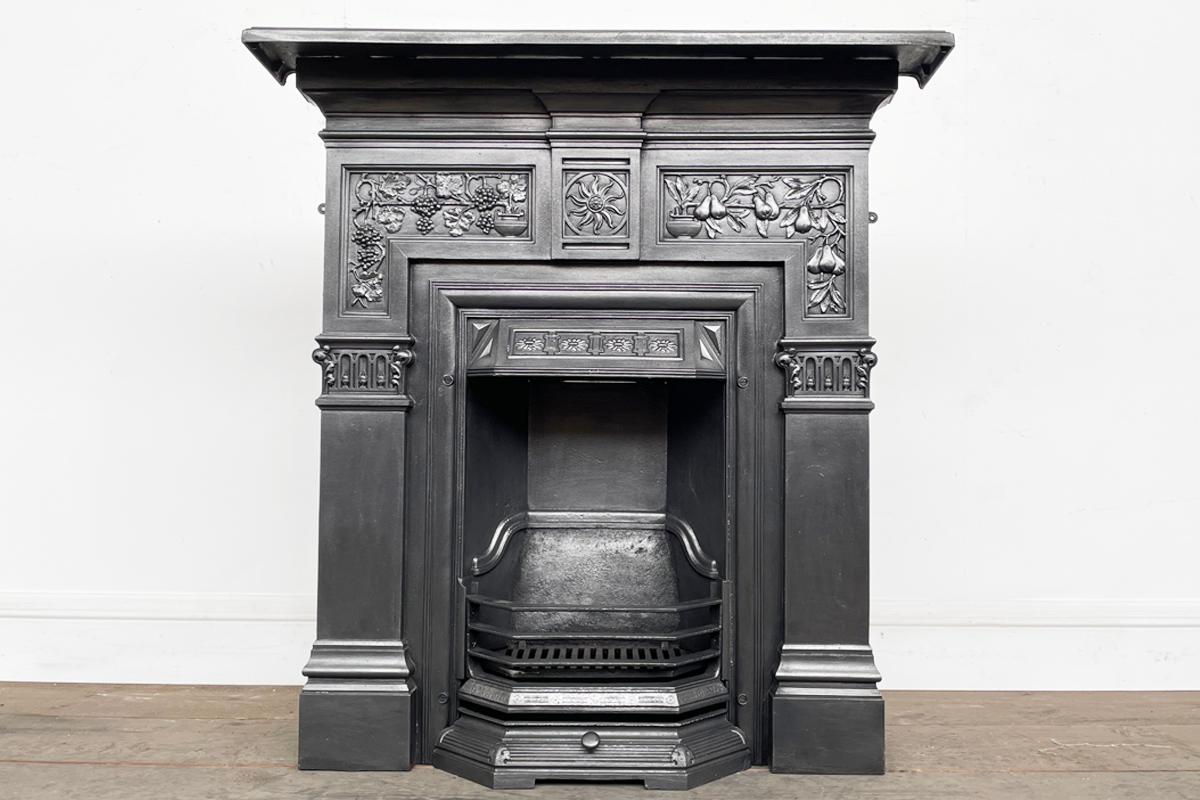 Ornate Reclaimed Victorian Cast Iron Combination Fireplace at 1stDibs