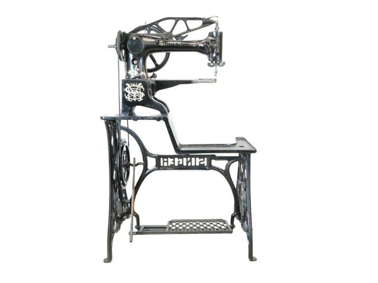 Ornate Singer Cobbler Sewing Machine on a Treadle Stand For Sale at 1stDibs