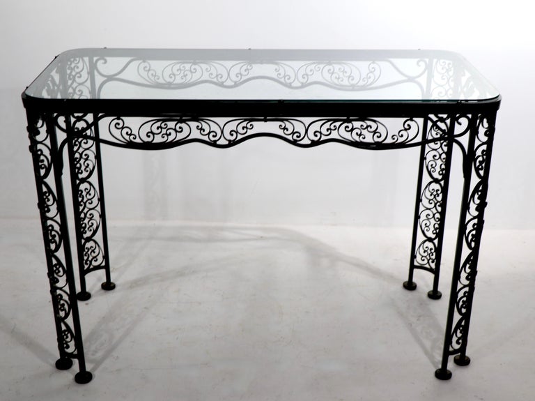 Ornate Wrought Iron Patio Table by Lee Woodard at 1stDibs