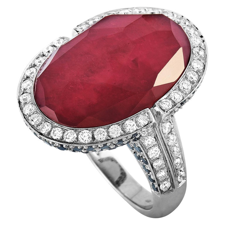 Oro Trend 18 Karat White Gold 3.38 Carat White/Black Diamond and ...