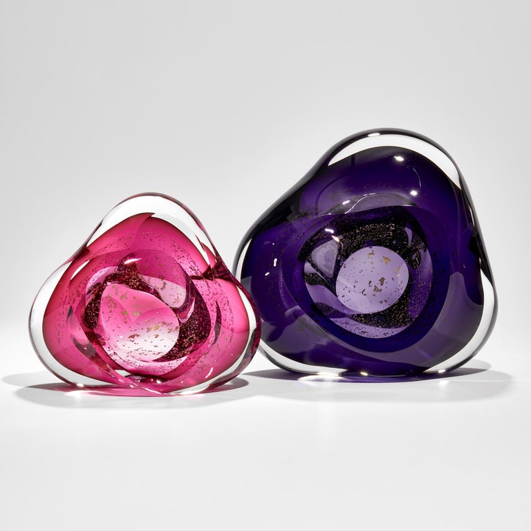 Oro Vug in Purple I, Gold and Purple Glass Geode Sculpture by Samantha ...