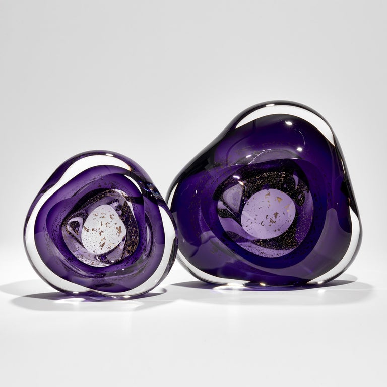 Oro Vug in Purple II, Gold and Purple Glass Geode Sculpture by Samantha ...