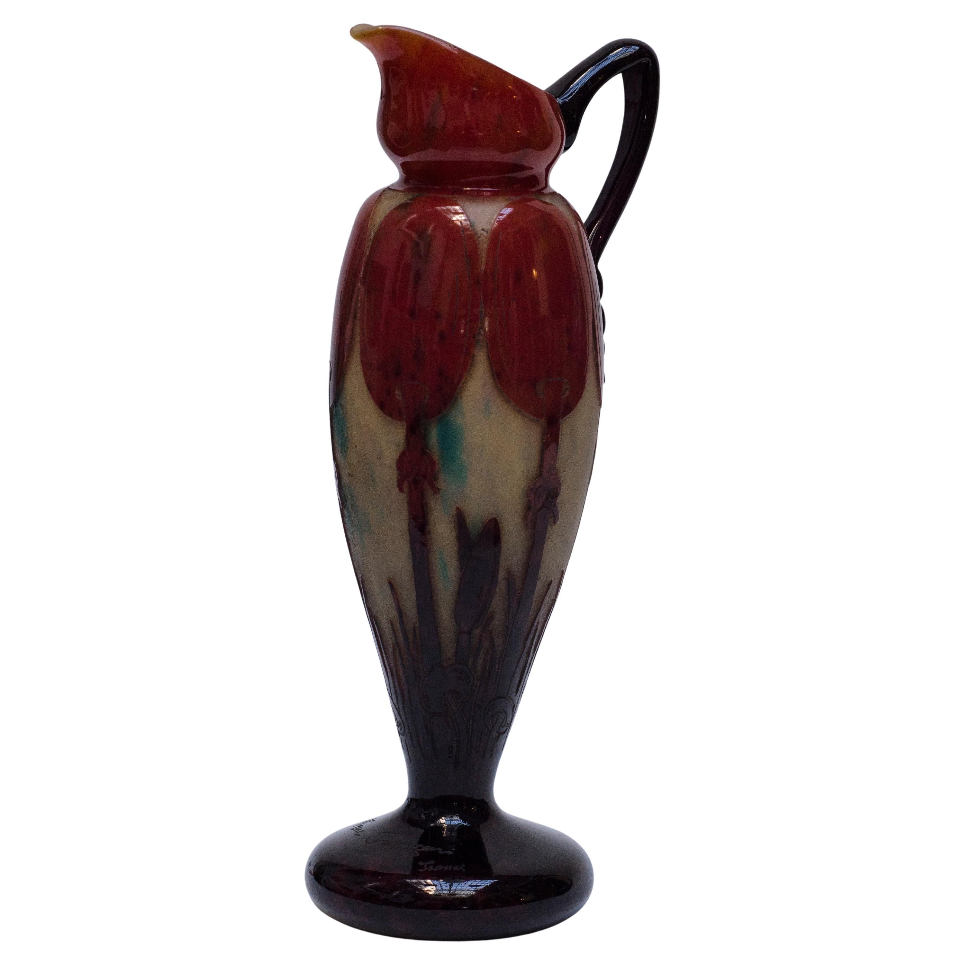 "Escargot" jug by Le Verre Français For Sale at 1stDibs