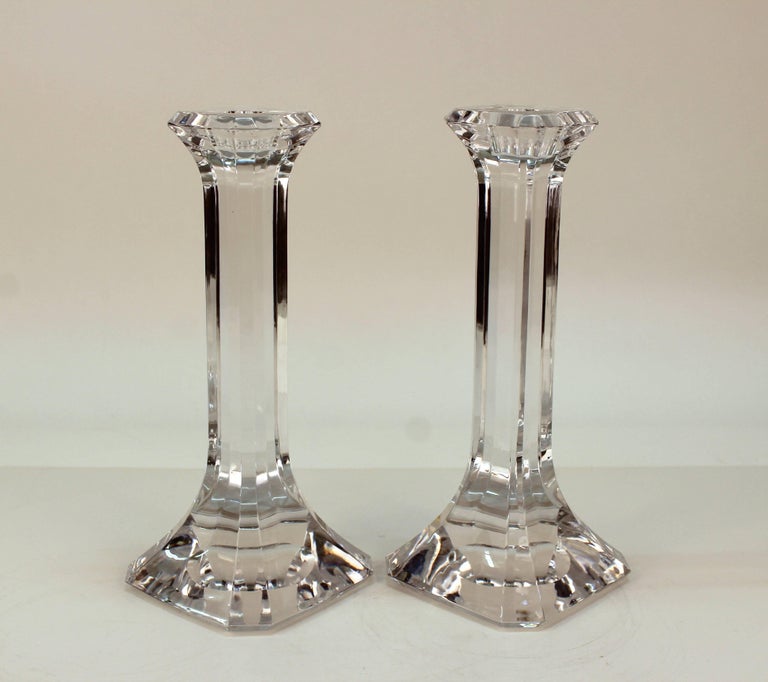 Orrefors Regina Candlesticks in Crystal at 1stDibs