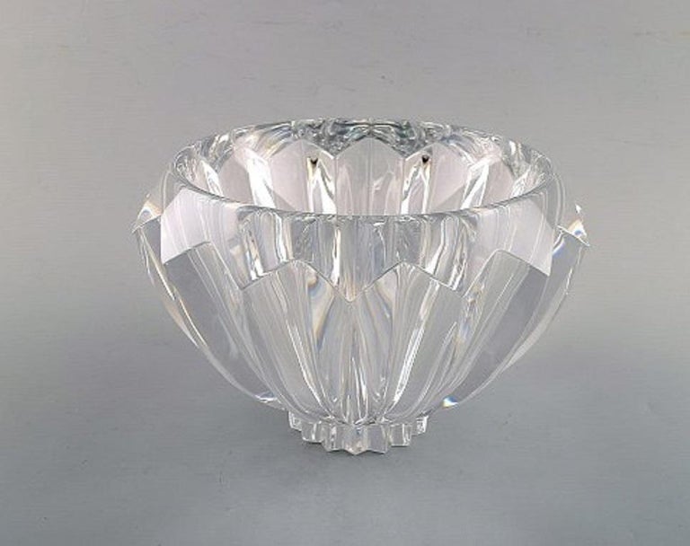 Orrefors, Sweden, Large Modernist Bowl in Clear Art Glass, Stylish ...