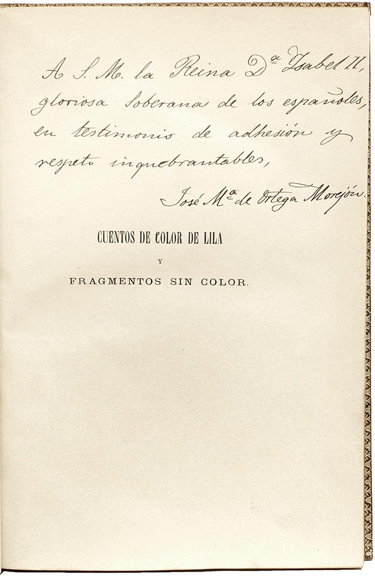 Ortega-Morejon, Cuentos De Color De Lila, Queen Isabella II of Spain's Copy 1887 For Sale at 1stDibs