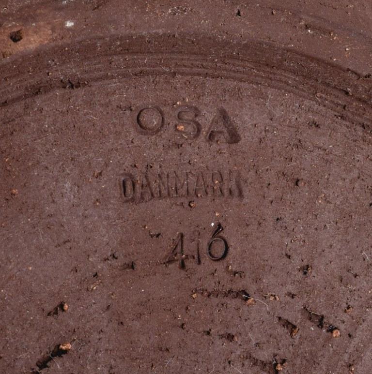 OSA, Denmark. Two large retro unique ceramic bowls with glaze in ...