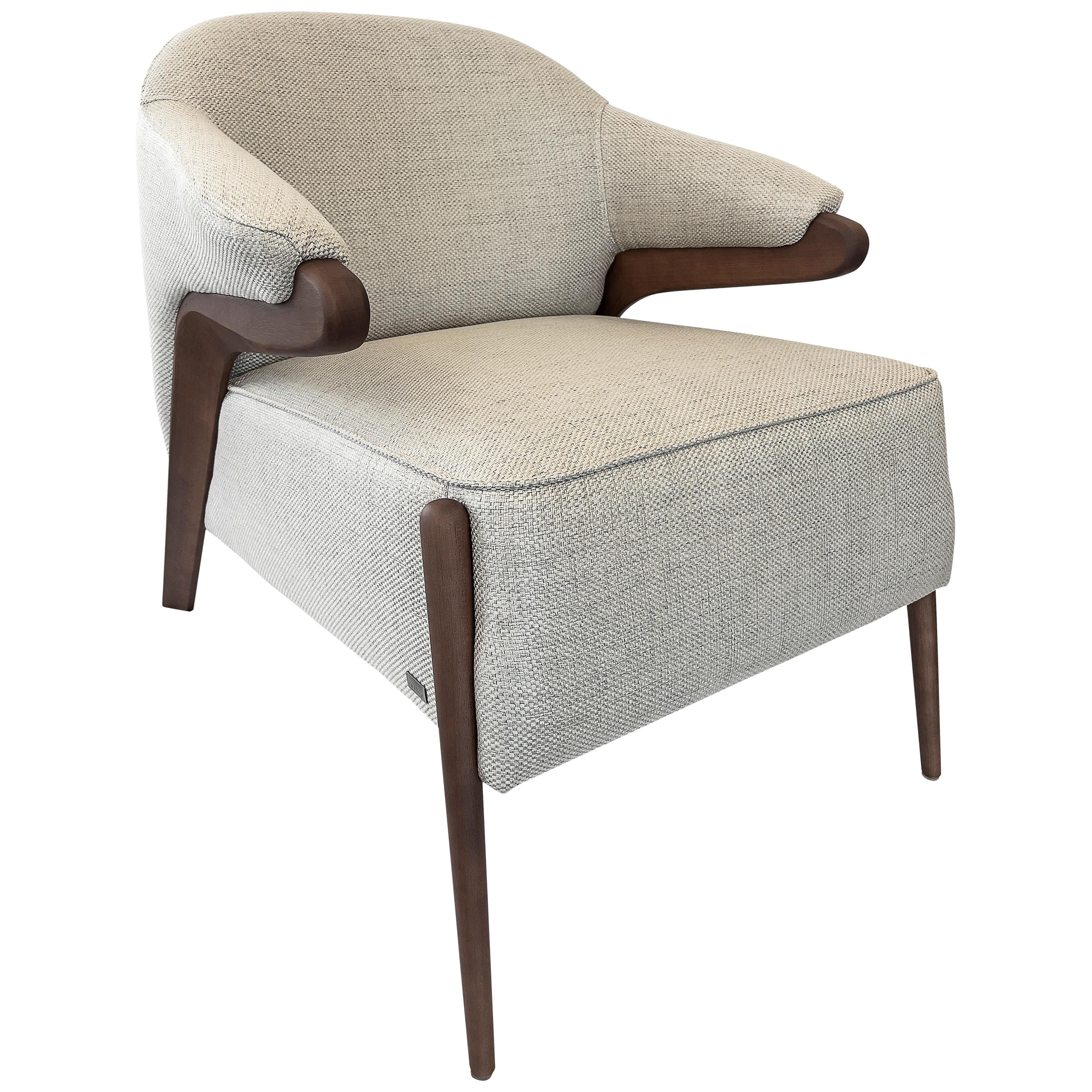 Beautiful Armchair Frame in Solid Timber and Wood Fabric Upholstered ...
