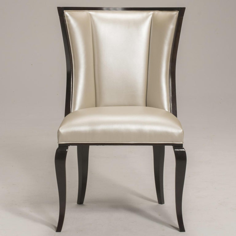 Oscar Chair with Curved Wooden Legs For Sale at 1stDibs