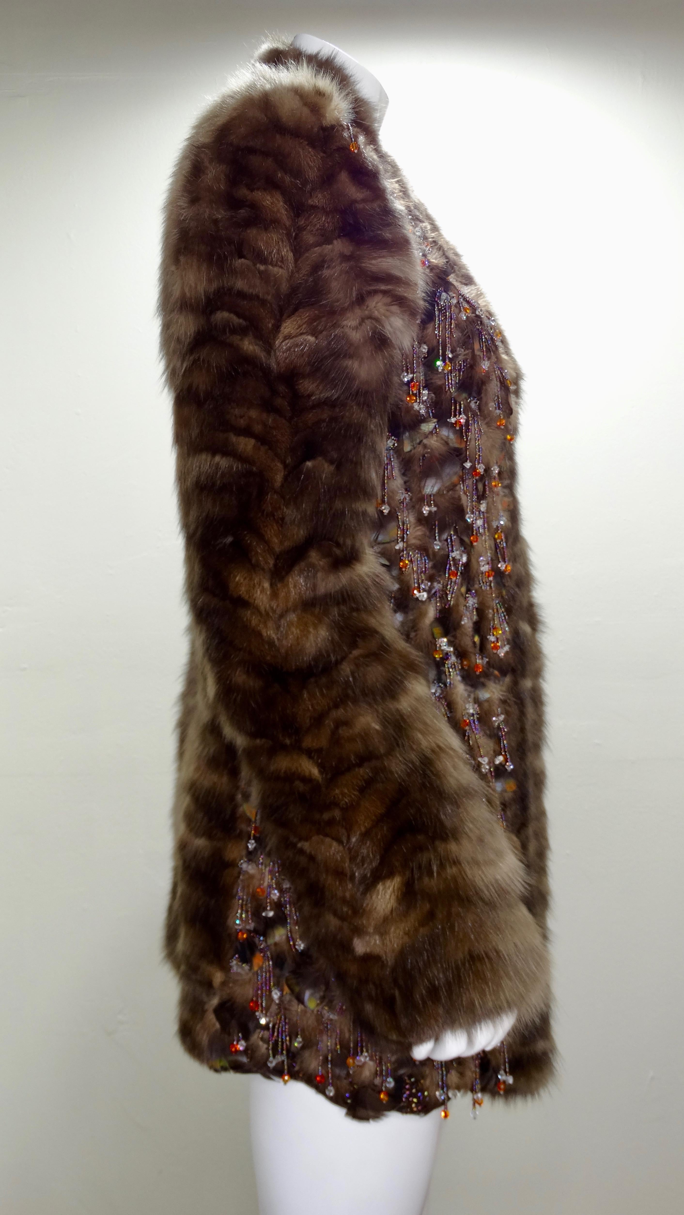 Oscar de la Renta Embellished Fur Coat For Sale at 1stDibs | oscar de ...