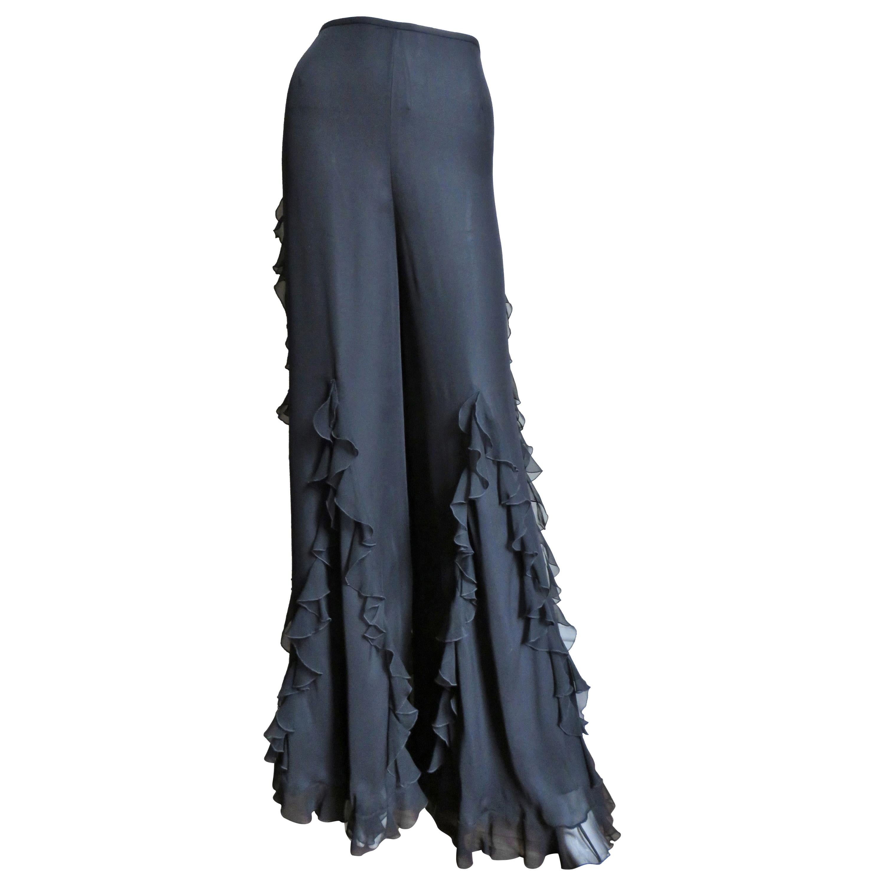 Donna Karan DKNY Black Pleated Pants Skirt 2000s For Sale at 1stDibs