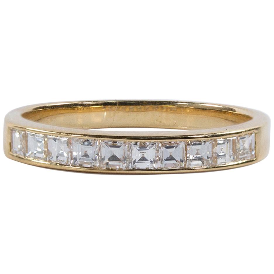 Oscar Heyman 1.35 Carat Square Step Diamond 18 Karat Gold Eternity Band ...